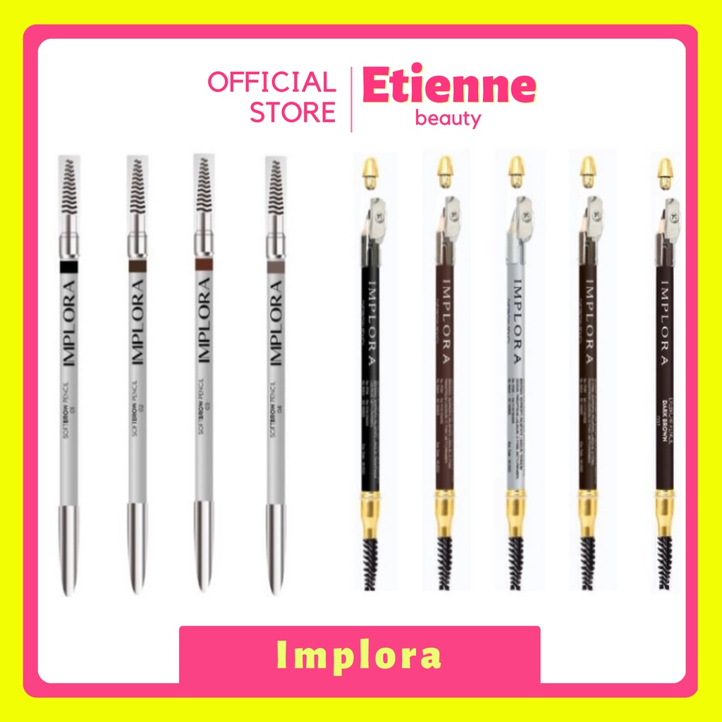 Jual IMPLORA Eye Brow Pencil | Softbrow Pencil 2 IN 1 | Shopee Indonesia