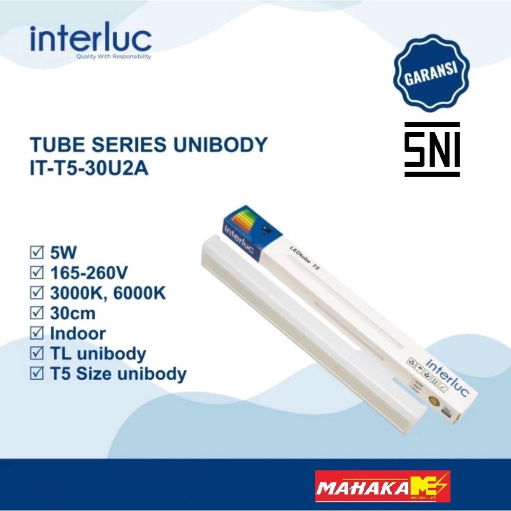 Jual Lampu TL Neon T5 Led 5W 30cm 5Watt SNI Interluc Myvo | Shopee Indonesia
