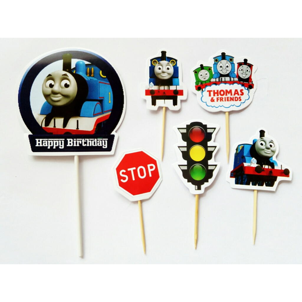 Jual isi 6 hiasan kue ulang tahun cake topper karakter Thomas And ...