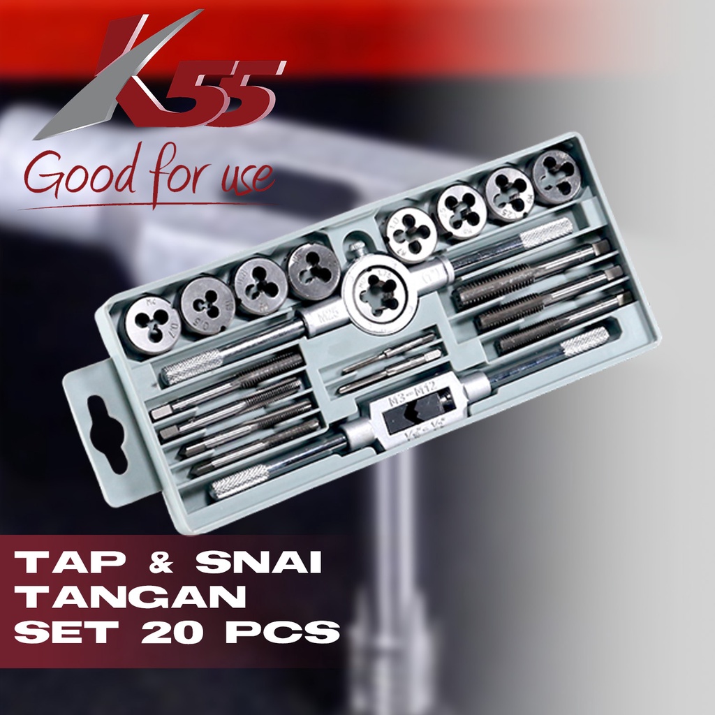 Jual Tap dan Snai Tangan Set 20pcs M3 - M12 Membuat Ulir Drat Mur Tap ...