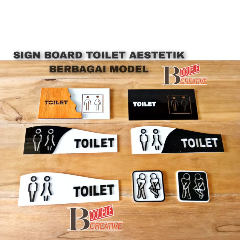 Jual sign board Toilet | Logo Tanda Toilet aestetik premium | Shopee ...