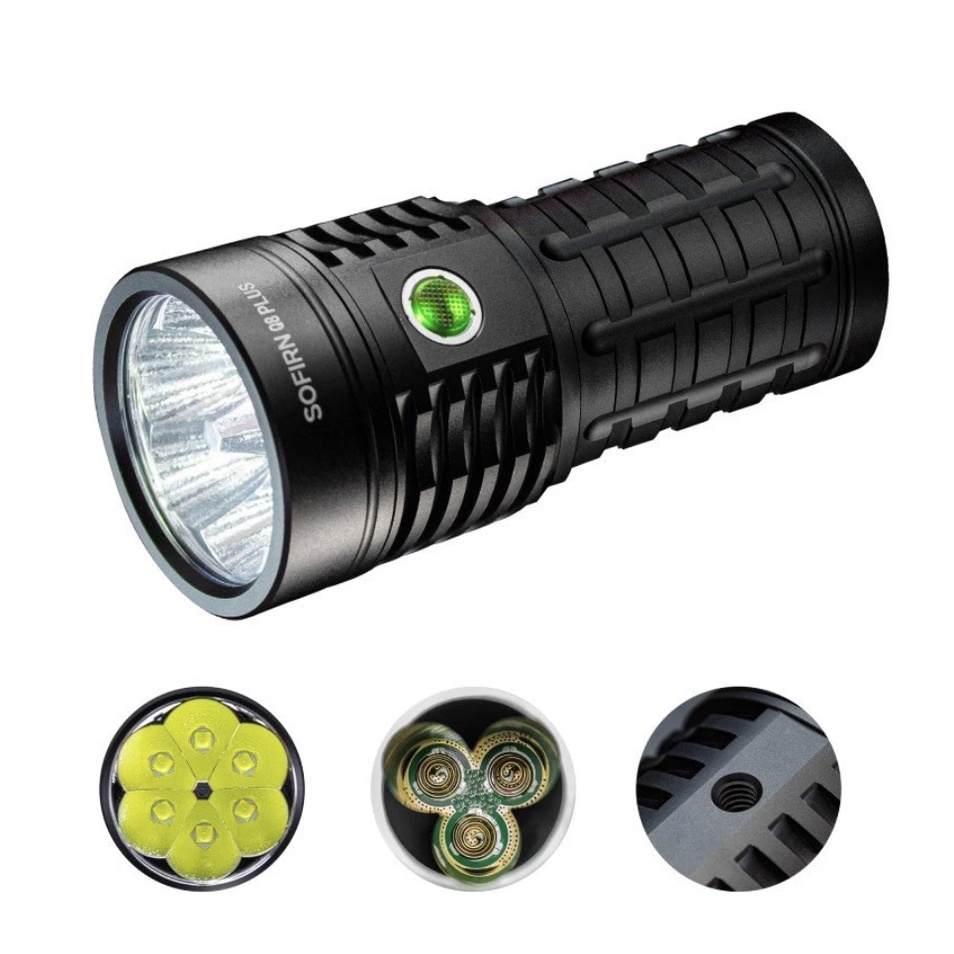 Jual Senter Sofirn Q8 PLUS 6*Cree XHP50.2 LED 16000Lumens 629 Meters ...