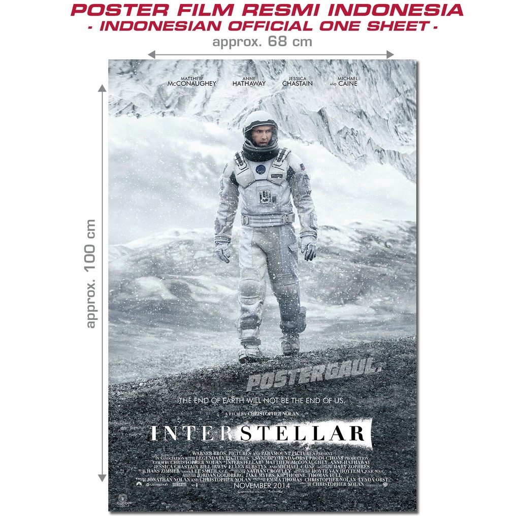 Jual Poster Film INTERSTELLAR - original Indonesian one sheet, ukuran ...