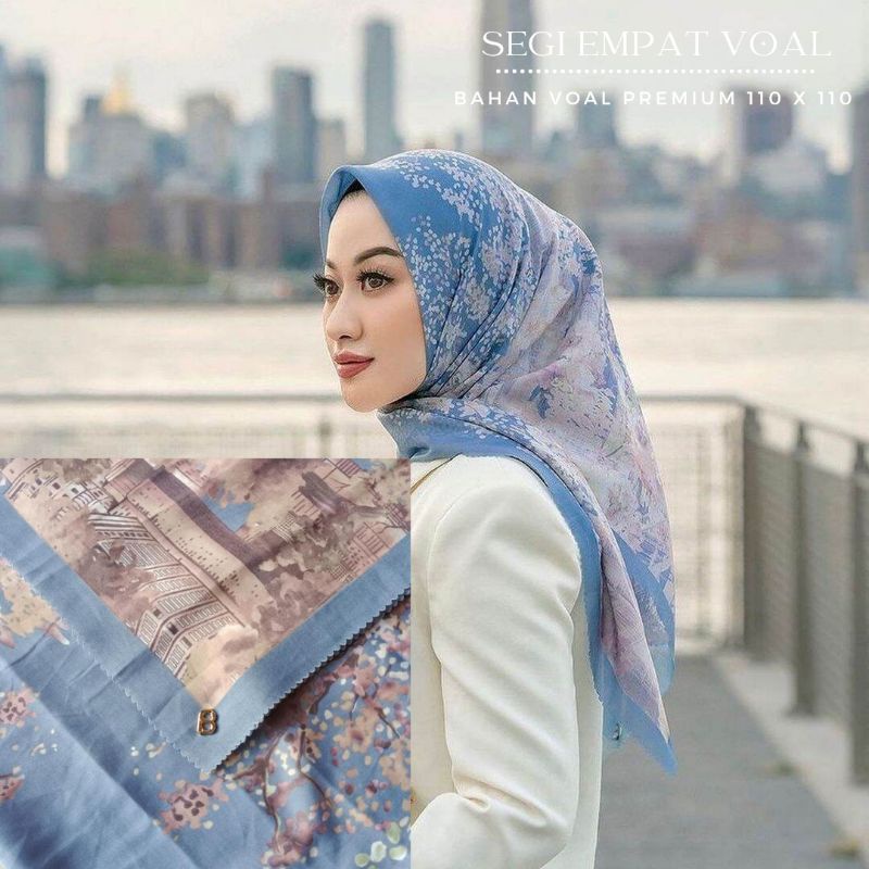 Jual Hijab Voal Premium Buttonscarves lasercut biasa | Shopee Indonesia