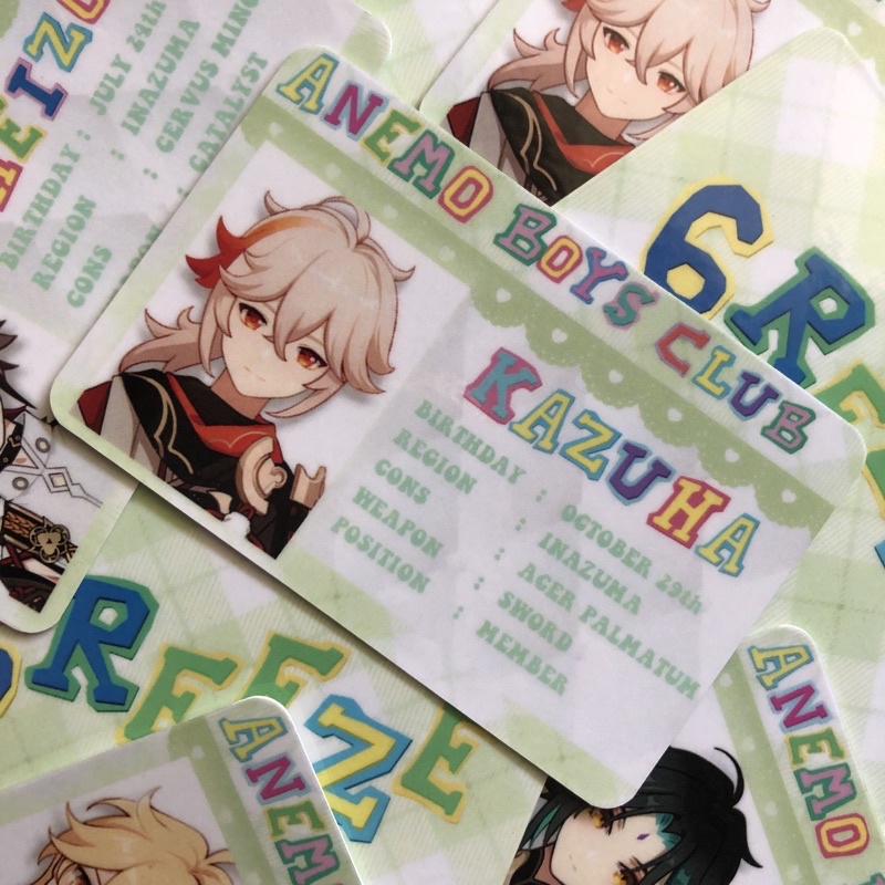 Jual genshin impact id card / anemo boys club id card (venti, xiao ...