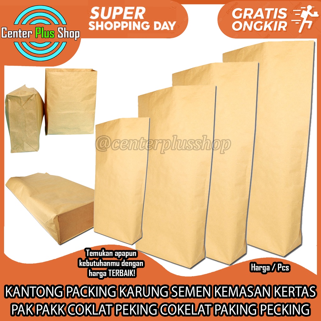 Jual KANTONG PACKING KARUNG SEMEN KEMASAN KERTAS PAK PAKK COKLAT PEKING ...