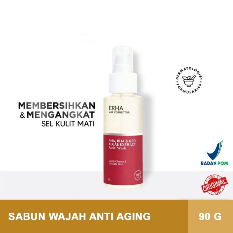 Jual ERHA Age Corrector AHA, BHA & RED Alge Extract Facial wash90ml ...