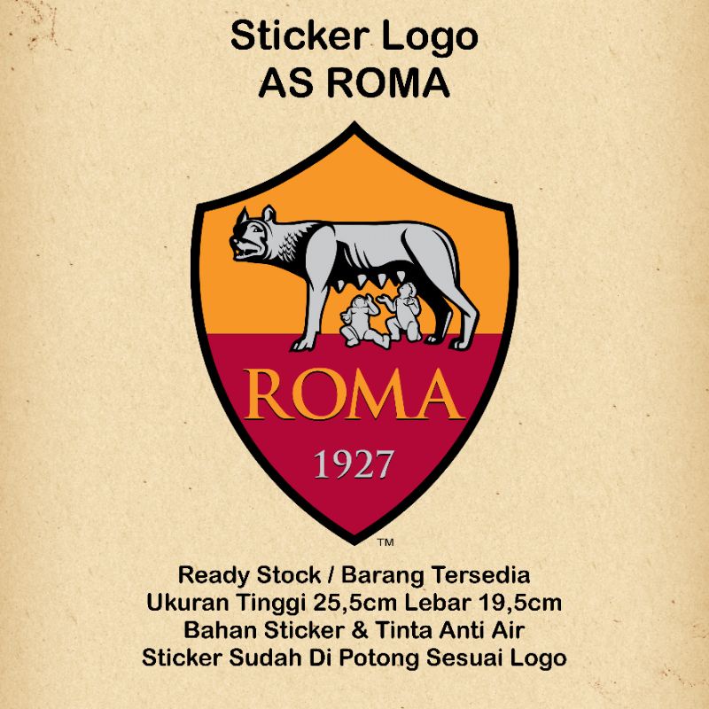 Jual Stiker As Roma Sticker As Roma Lambang As Roma Stiker Logo As Roma ...