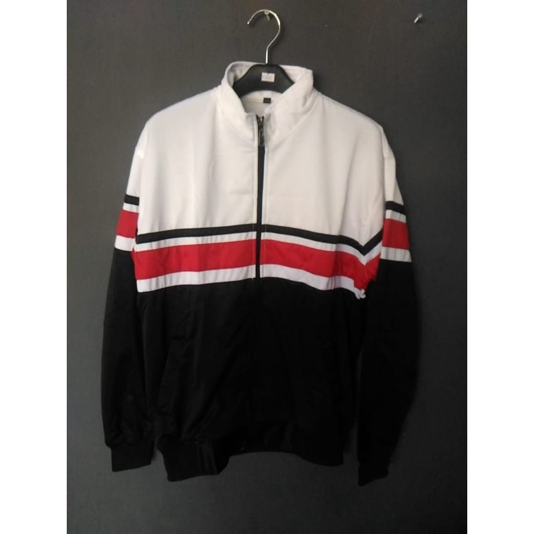 Jual tracktop putih hitam list merah high quality | Shopee Indonesia