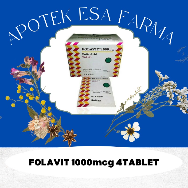 Jual Folavit 1000 Mcg isi 4 Tablet Asam Folat Ibu Hamil Menyusui serta ...