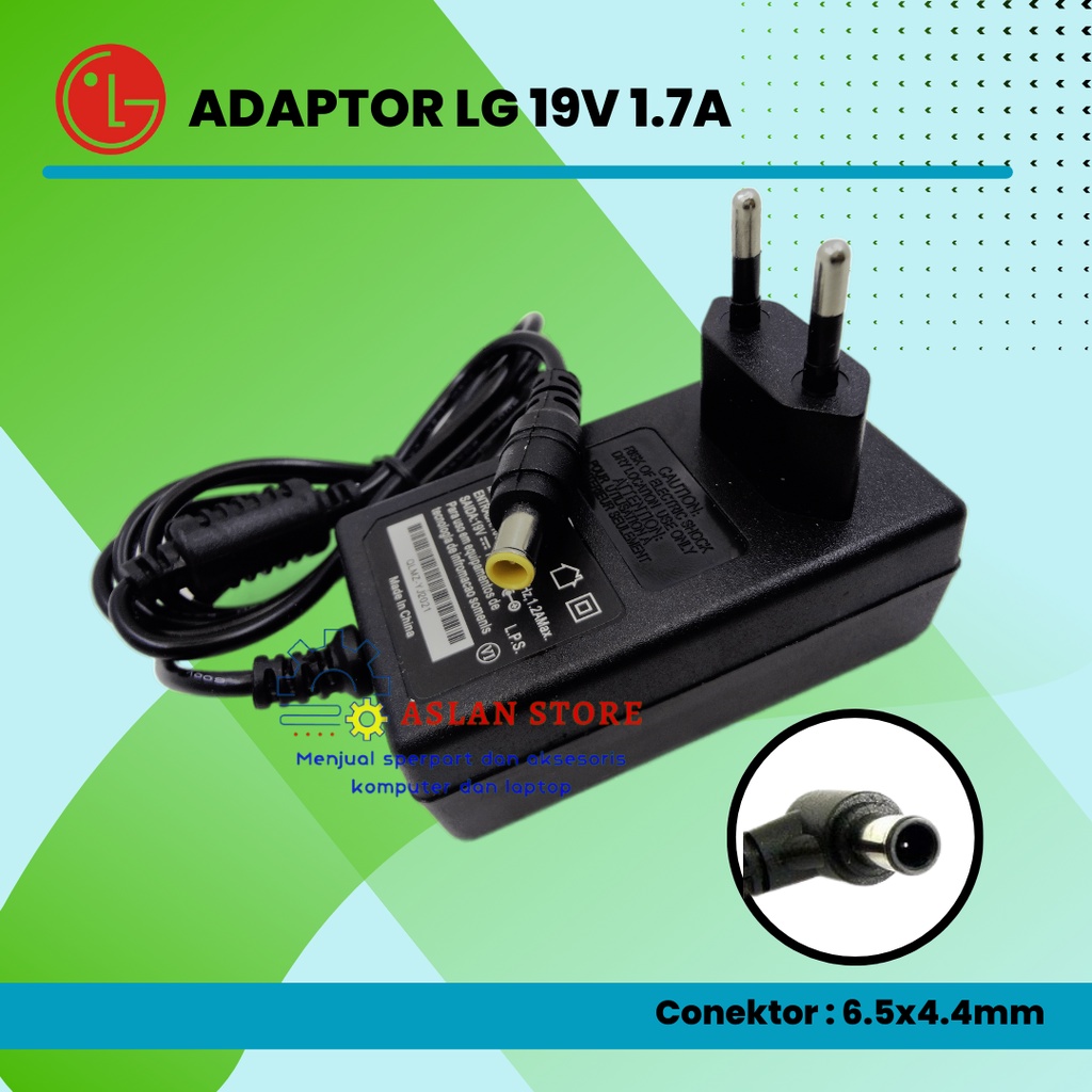 Jual Adaptor Monitor TV LG Dan Monitor LG 19V 1.7A Original | Shopee ...