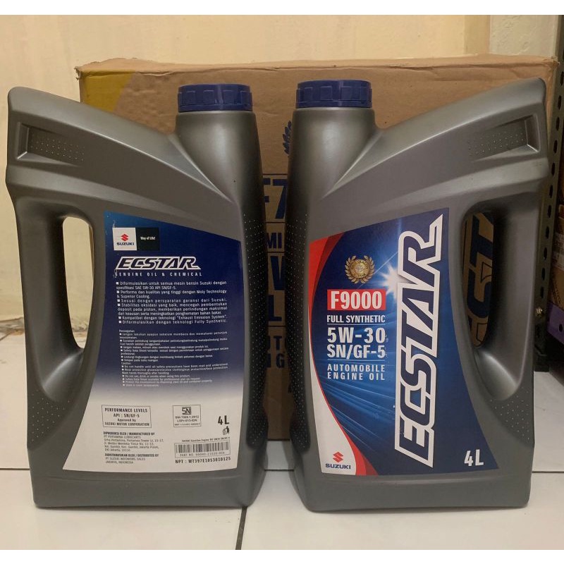 Jual Oli SUZUKI ECSTAR 5W -30 SN/GF-5 F9000 (4liter) | Shopee Indonesia