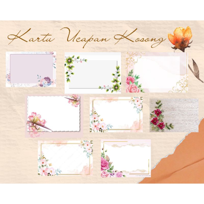 Jual KARTU UCAPAN KOSONG POLOS BUKET BUNGA GREETING CARD PAKET HAMPERS ...