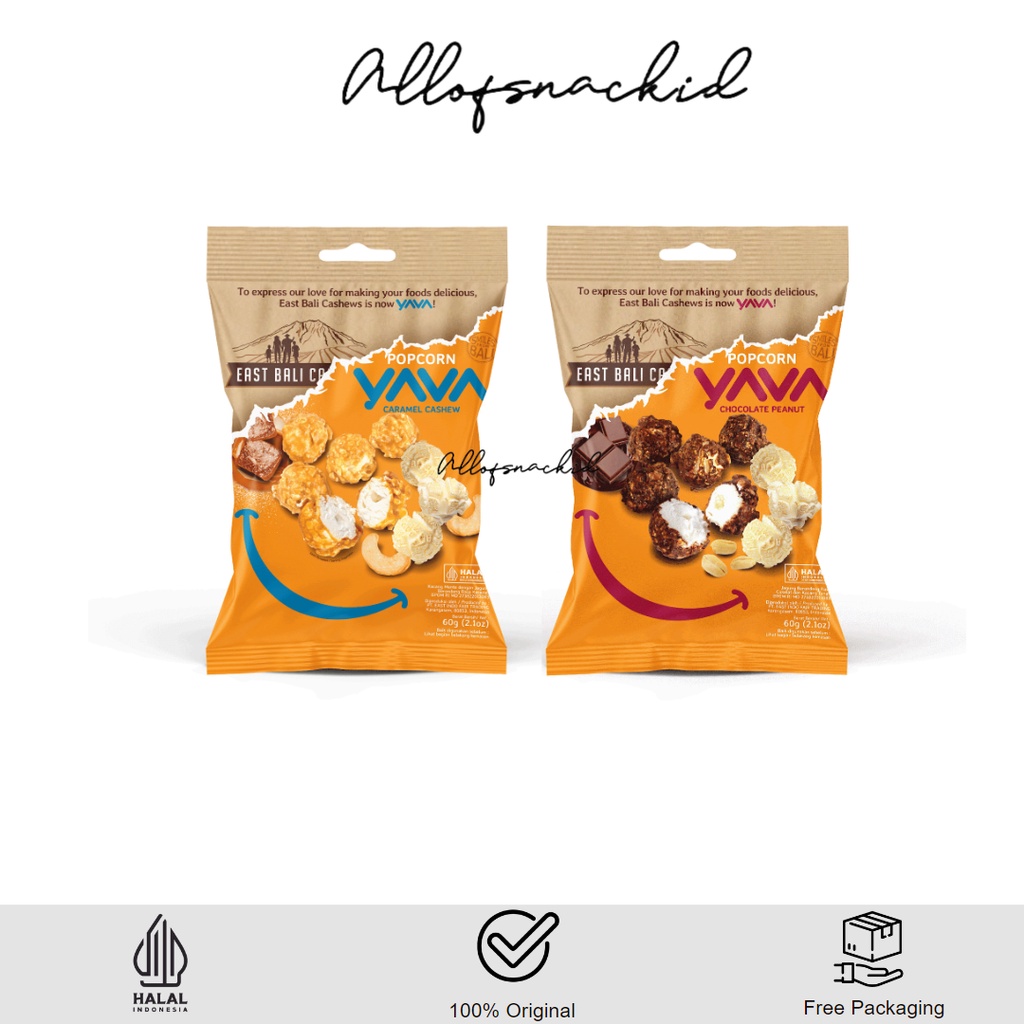 Jual East Bali Cashew - YAVA - Popcorn - 60gr - Chocolate Peanut ...