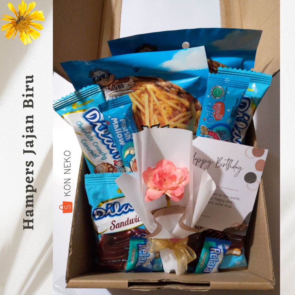 Jual HAMPERS JAJAN BIRU / HAMPER JAJAN / GIFT BOX / SNACK BOX / KADO ...