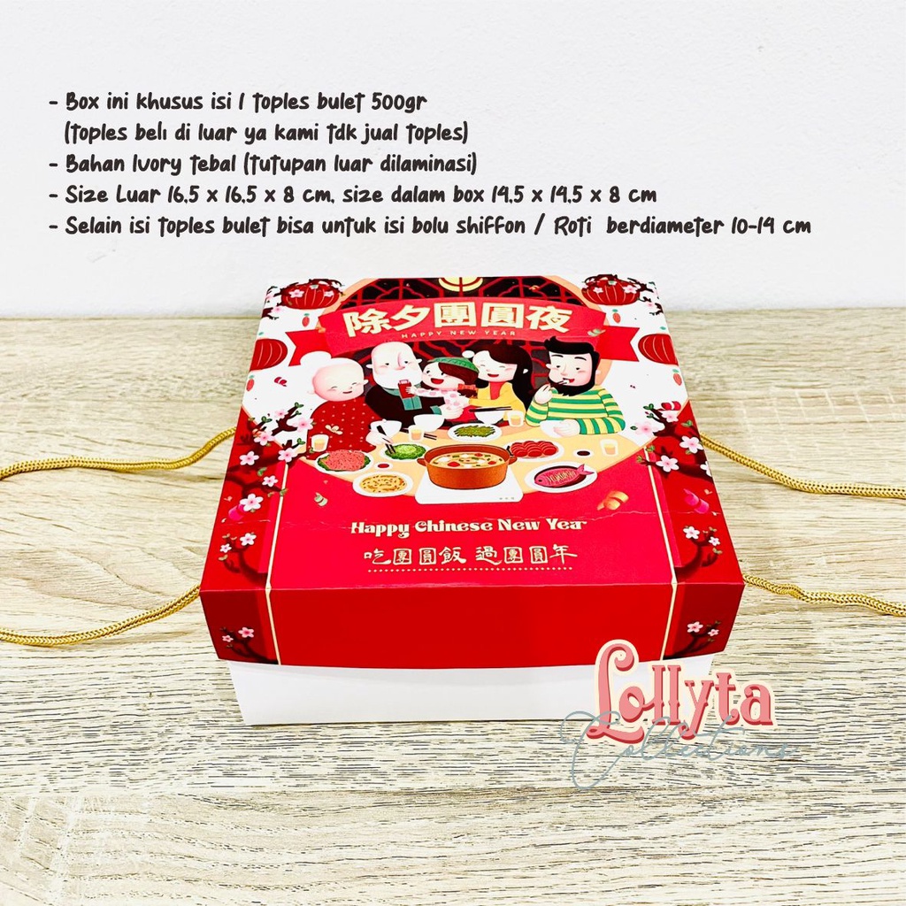 Jual Box isi 1 toples Bulet 500gr Tema Reoni Dinner CNY Imlek | Shopee ...