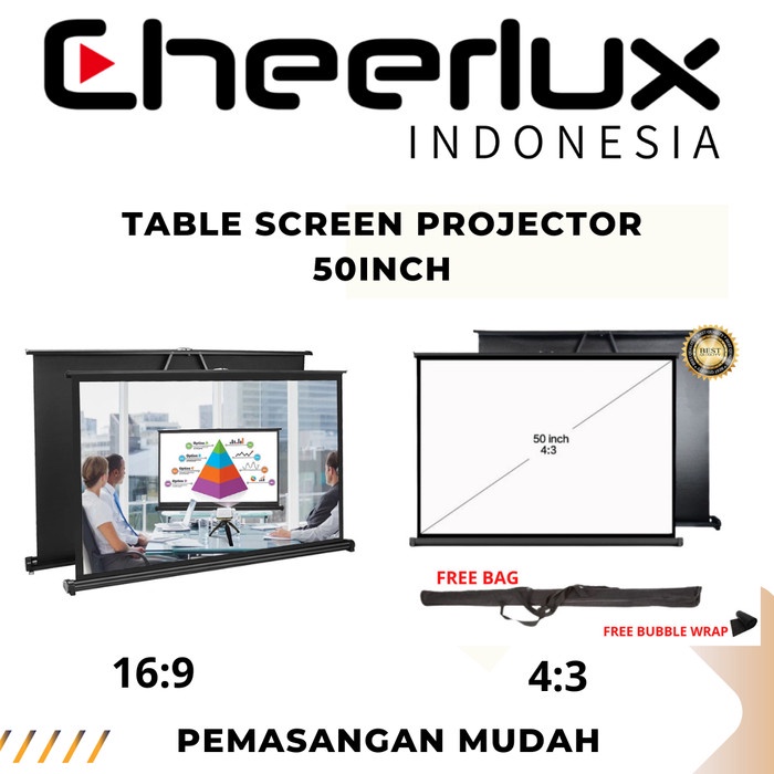 Jual Layar Layar Proyektor Lipat 50 Inch Table Screen Projector 50 ...