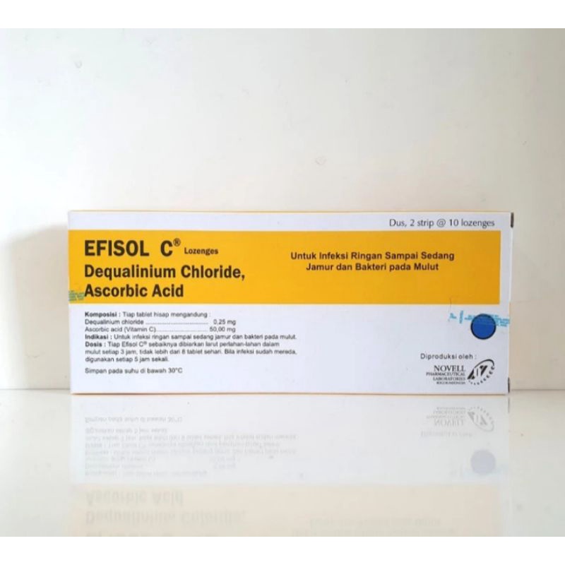 Jual efisol c lozenges 20 tablet untuk sariawan dan radang | Shopee ...