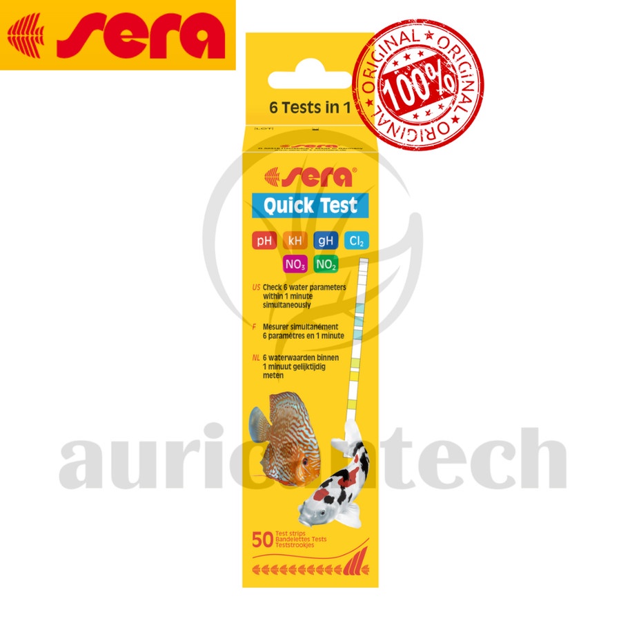 Jual Sera Quick Test 6 in 1 - Alat Test Ukur pH kH gH CI2 NO3 NO2 50 ...