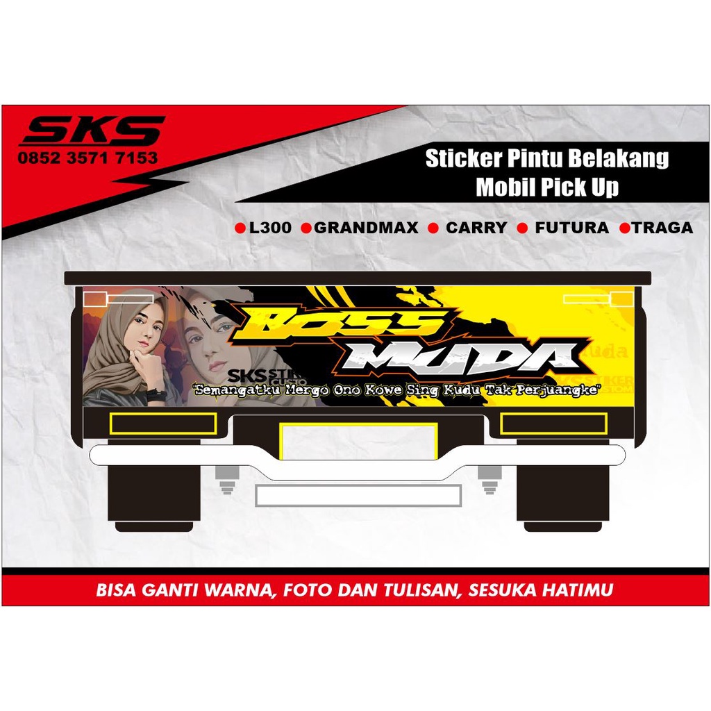 Jual STIKER PINTU BELAKANG MOBIL PICK UP L300 FUTURA CARRY GRANDMAX ...