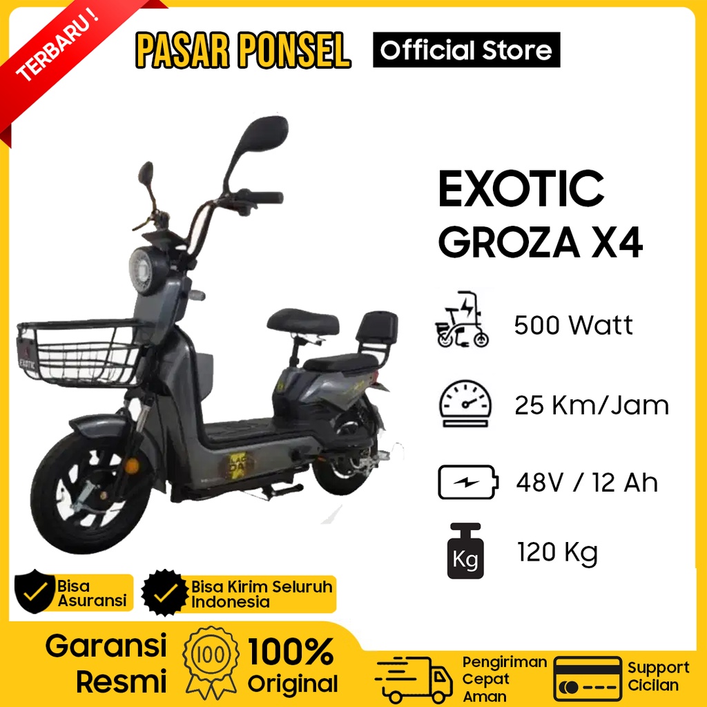 Jual SEPEDA LISTRIK EXOTIC GROZA X4 GARANSI RESMI TERMURAH | Shopee ...
