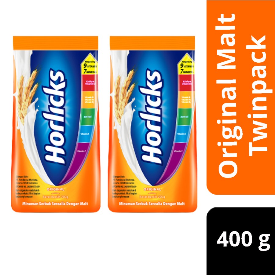 Jual Horlicks Minuman Malt Original 200g Pouch Twinpack | Shopee Indonesia