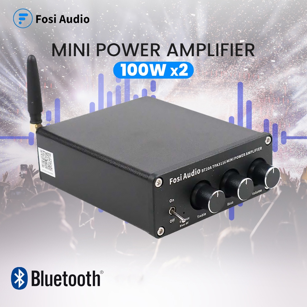 Jual Fosi Audio Mini Power Amplifier Bluetooth 5.0 2 Channel TPA3116 ...
