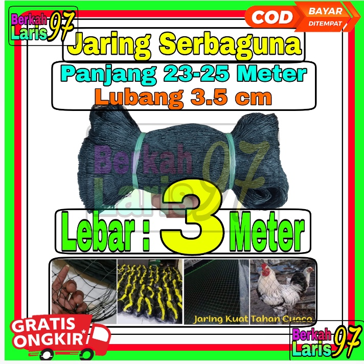 Jual Jaring Kandang Ayam Lebar 3 Meter / Jaring Serbaguna / Jaring Burung / Jaring Taman ...