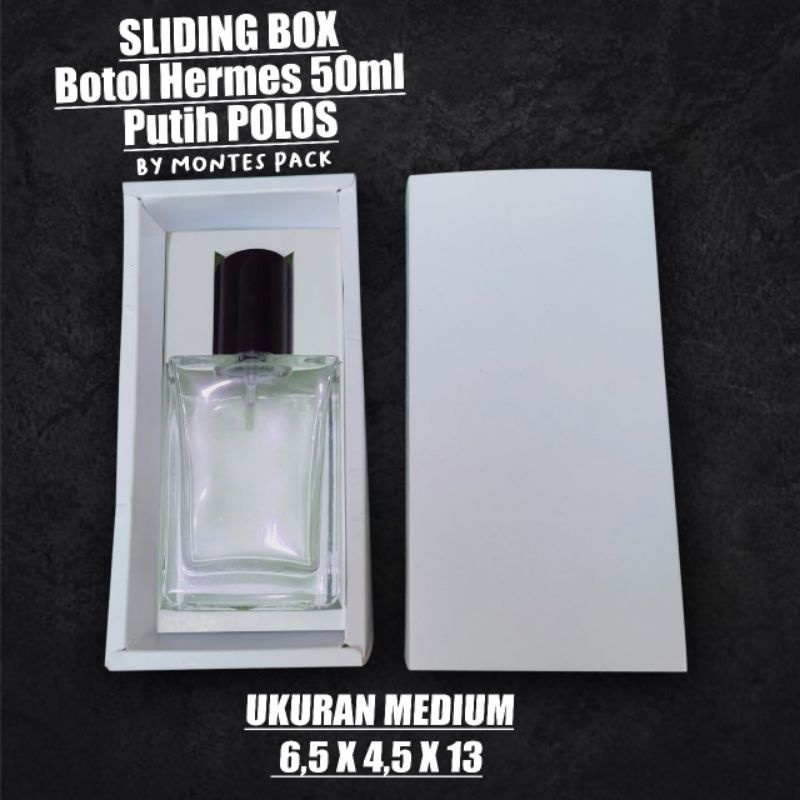 Jual SLIDE BOX untuk botol Herrmes 50ml / Dus sliding putih polos ...