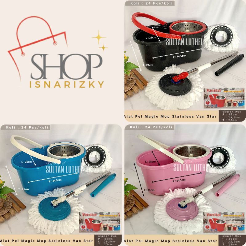 Jual VANSTAR Alat Pel Pembersih Lantai Praktis Magic Mop Stainless ...