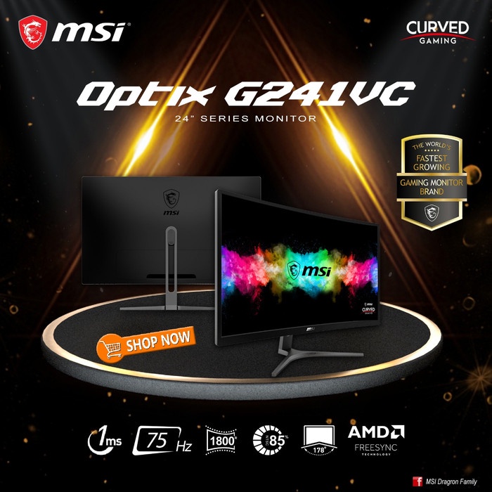 Jual MSI Optix G241VC 24" Curved Gaming Monitor - 1080p FHD 75Hz ...