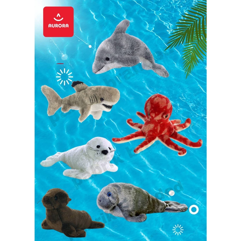 Jual Pabrik branded aurora world sea animal plush sea lion dolphin ...