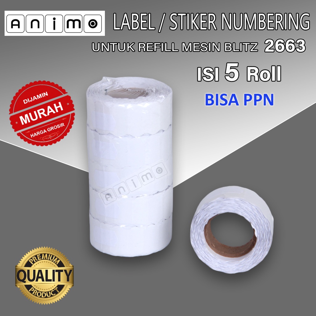 Jual LABEL - STICKER NUMBERING BLITZ 2663 LEM STANDAR - 9 Digit Paxar ...