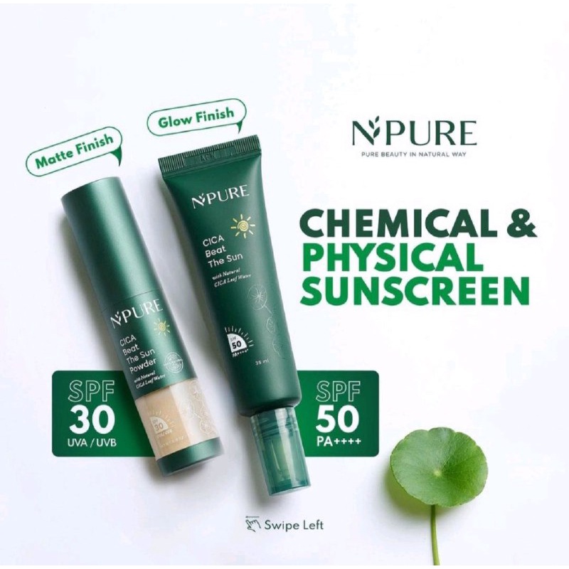 Jual NPURE CICA CENTELLA THE SUN SUNSCREEN CREAM & POWDER SPF 30 UVA ...