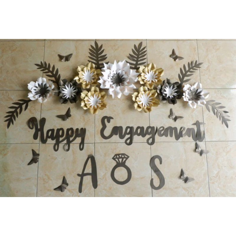 Jual paper flower ready stok dekorasi lamaran tunangan bunga kertas ...