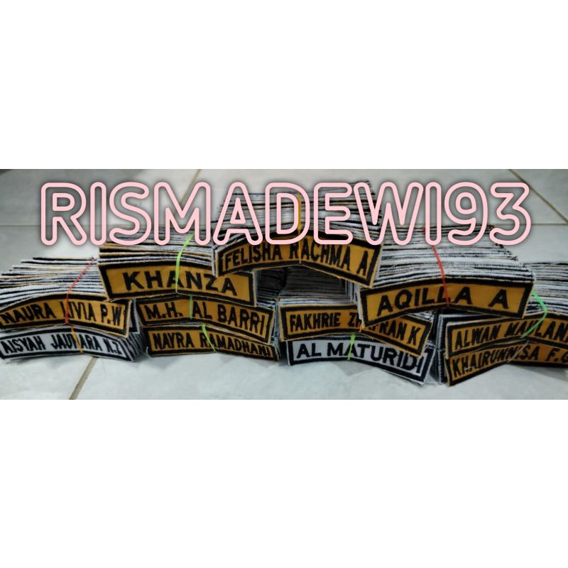 Jual bed nama sekolah / papan nama satuan /bed bordir nama dada / bed ...