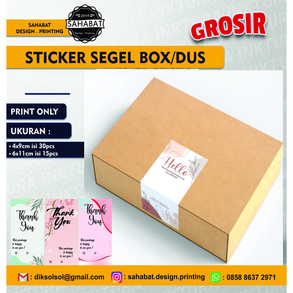 Jual (isi 30pcs & 15pcs) Sticker Hampers / Sticker Segel Box Produk ...