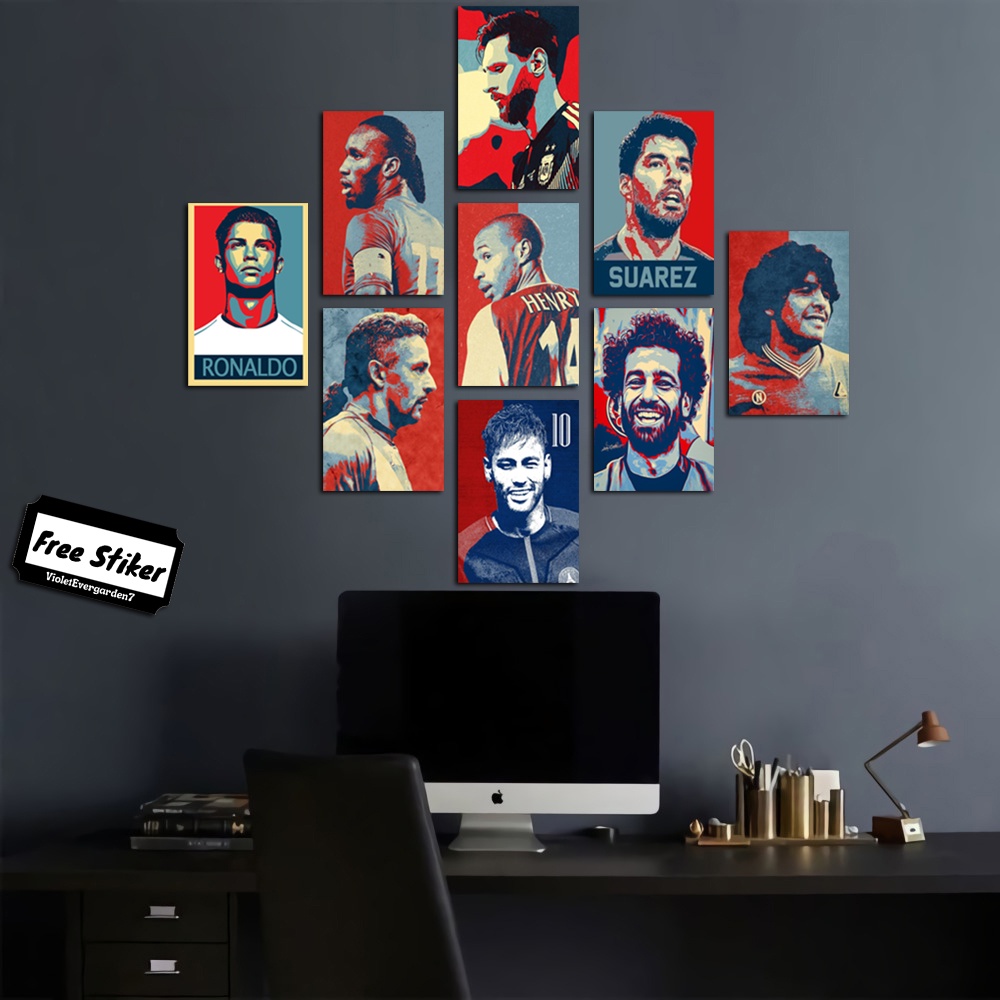 Jual WALL DECOR POSTER DINDING BEST PLAYER FOOTBALL/ RONALDO MESSI ETC ...