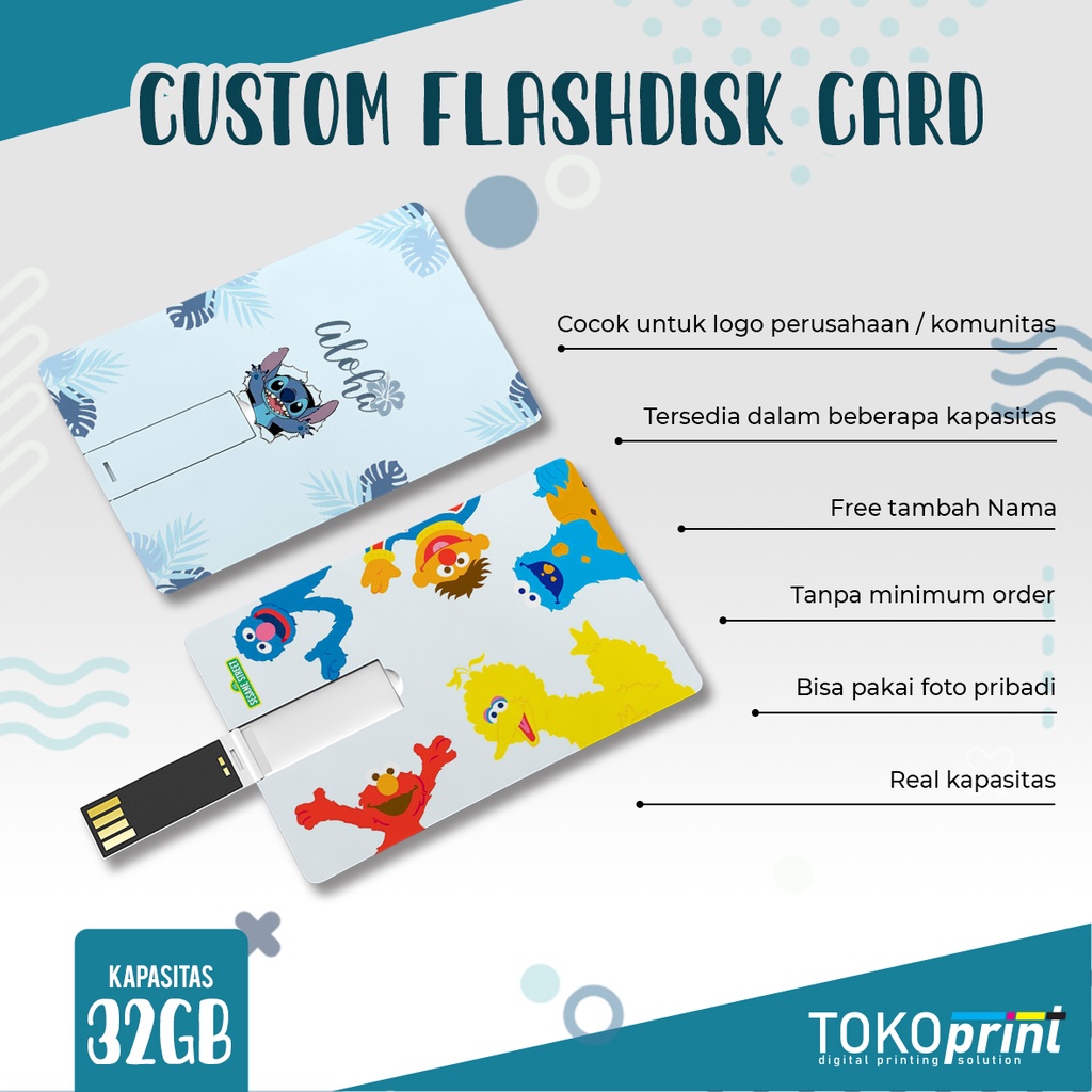 Jual Custom Print USB flash Disk Card 32GB satuan | Shopee Indonesia