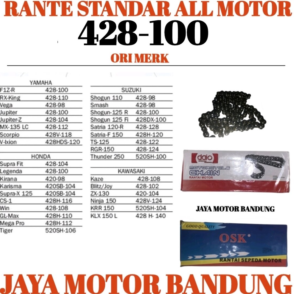 Jual RANTE/RANTAI RODA 428-100 L ASTREA/GRAND/PRIMA/JUPITER | Shopee ...