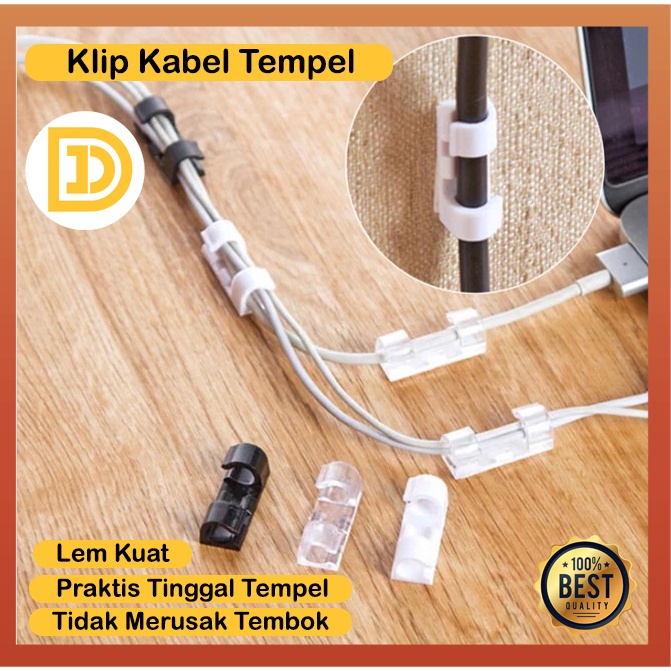 Jual Klip Kabel Tempel Jepitan Perapih Kabel Clip Cable Organizer Klem ...