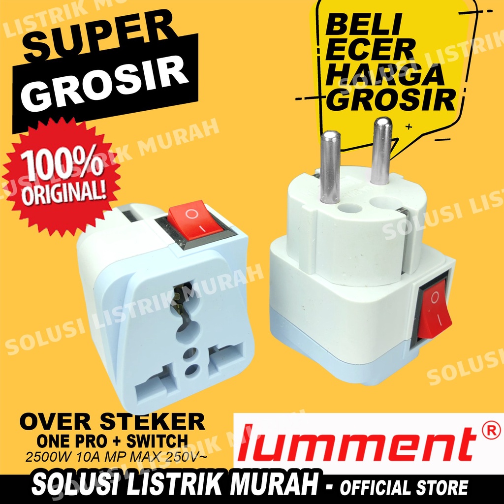 Jual Lumment Over Steker One Pro Adaptor Kaki 3 ke 2 Travel Adapter ...