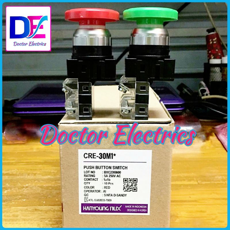 Jual HANYOUNG NUX PUSH BUTTON EMERGENCY SWITCH 30MM CR-307-1, NEW TYPE ...