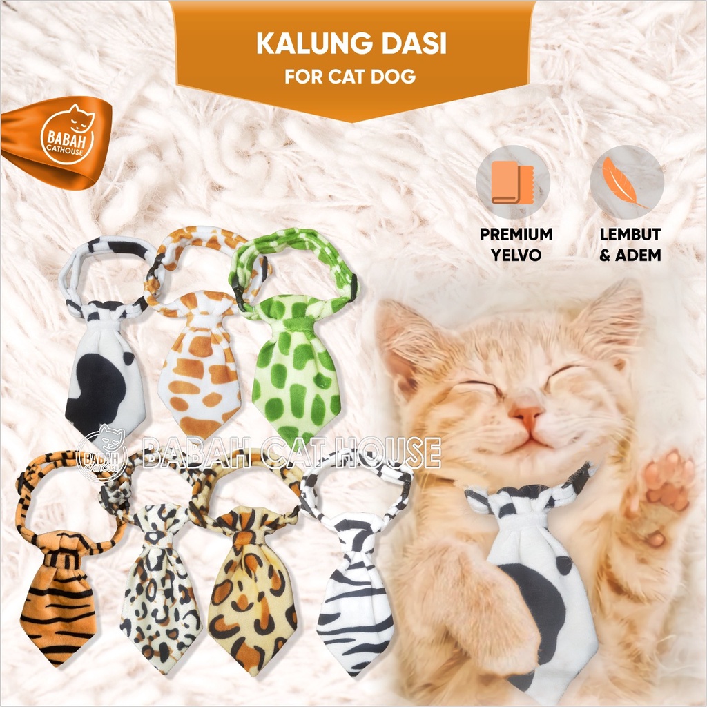 Jual KALUNG KUCING ANJING DASI MOTIF Jerapah Leopard Kura Macan Harimau ...
