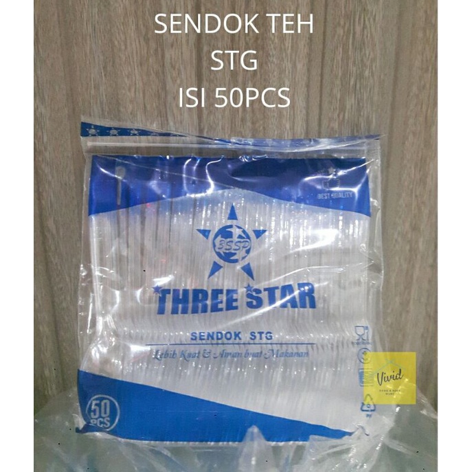 Jual SENDOK TEH Plastik Pendek STG Bening (50pcs) - Merk Three Star ...