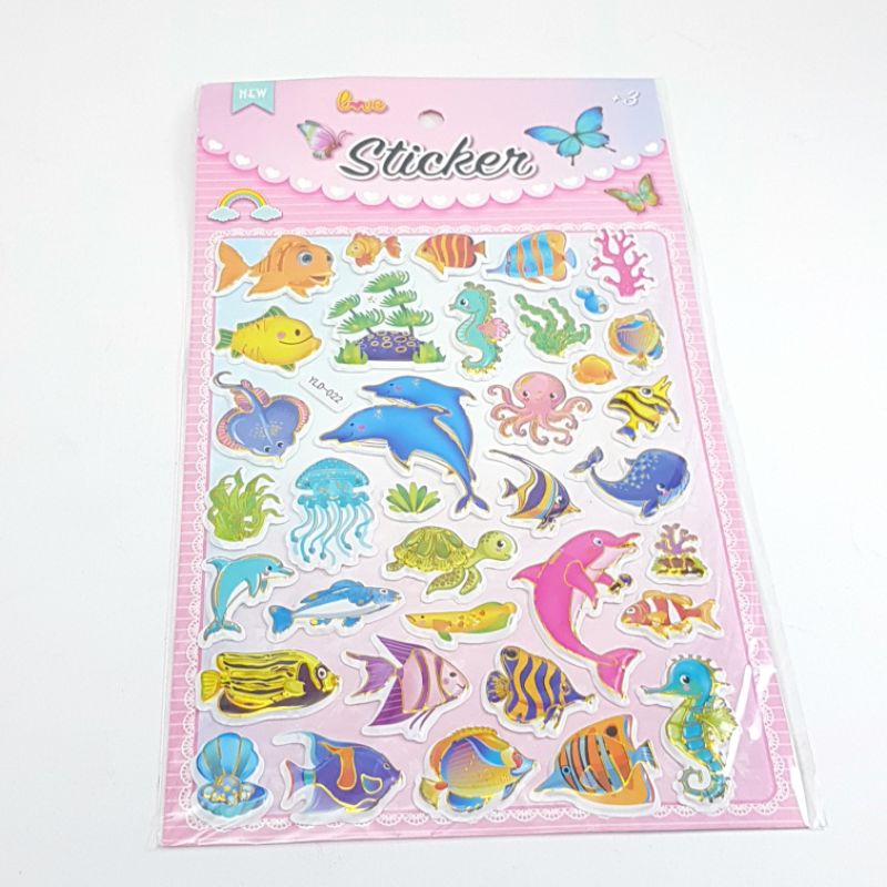 Jual Sticker Anak Timbul + Mewarnai Ikan YLD-022 | Shopee Indonesia