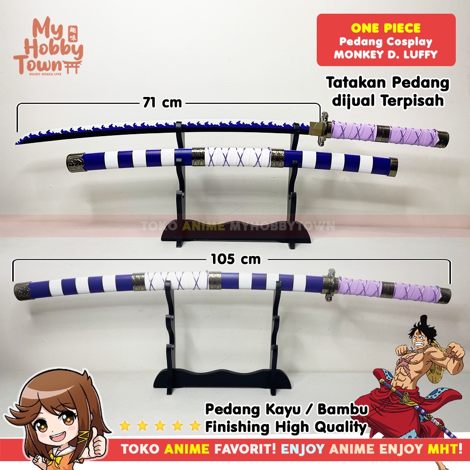 Jual Replika Pedang Kayu One Piece Luffy Nidai Kitetsu Cosplay | Shopee ...