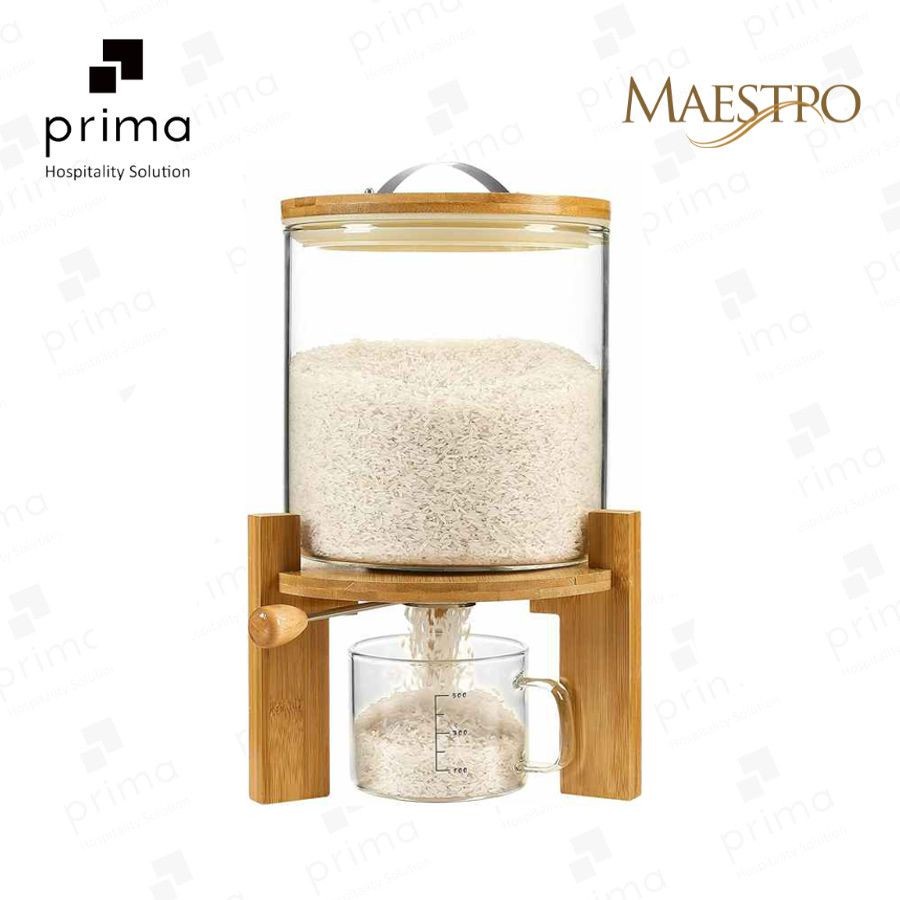 Jual Rice Dispenser Tempat Penyimpanan Beras Wooden - 5L | Shopee Indonesia