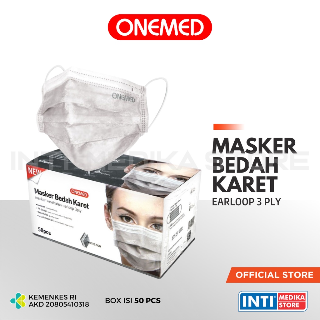 Jual ONEMED - Masker 3 Ply Earloop Medis / Surgical Mask | Shopee Indonesia