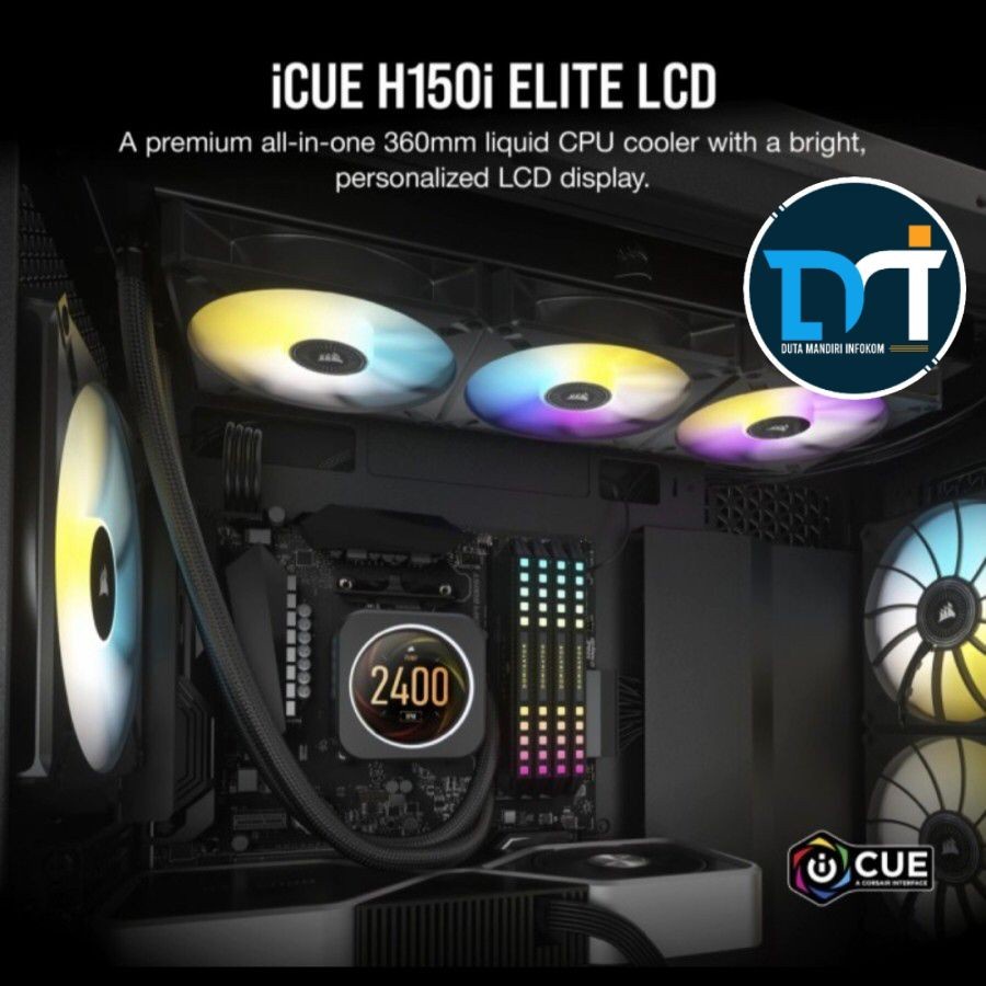 Jual Corsair iCUE H150i ELITE LCD Display - 360mm AIO Liquid CPU Cooler ...